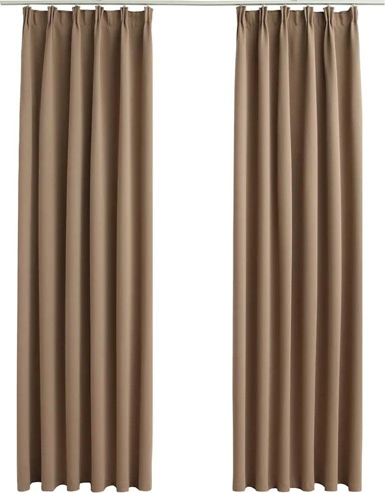 Zatemňovací závěsy s háčky 2 ks taupe 140 x 175 cm 134438