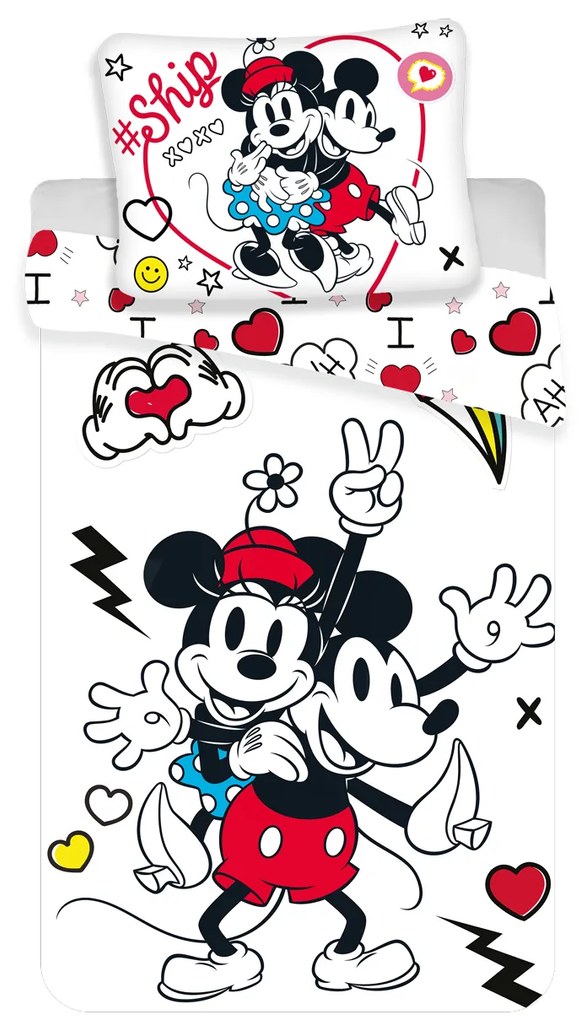 Povlečení z mikrovlákna 140x200+70x90 Mickey &amp; Minnie RETRO