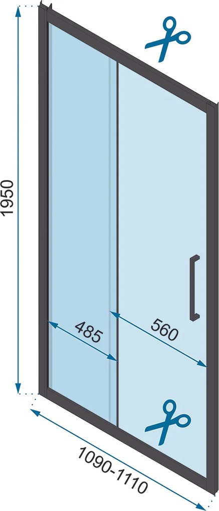 Sprchové dveře MAXMAX Rea RAPID slide 110 cm - černé