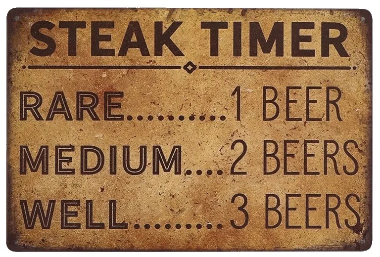 Kovová cedule Steak timer 2