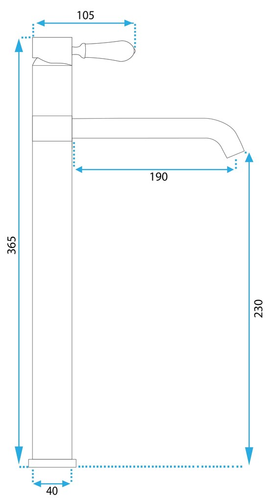 Umyvadlová baterie REA SERRA vysoká, černá mat