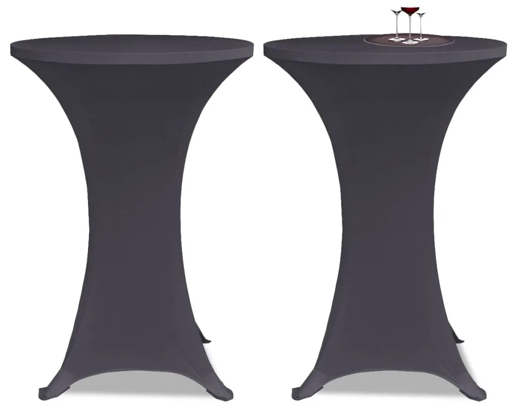 Strečový návlek na stůl 2 ks 60 cm antracitový 131428