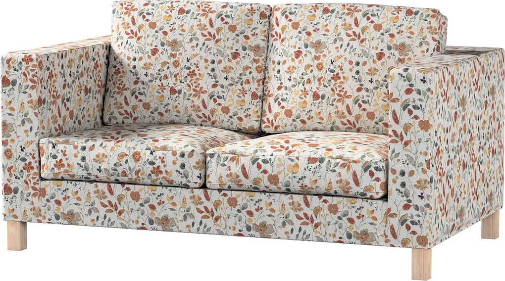 Potah na pohovku IKEA Karlanda 2-místná, krátký barva oranžová látka pletený vzor, vzorované
