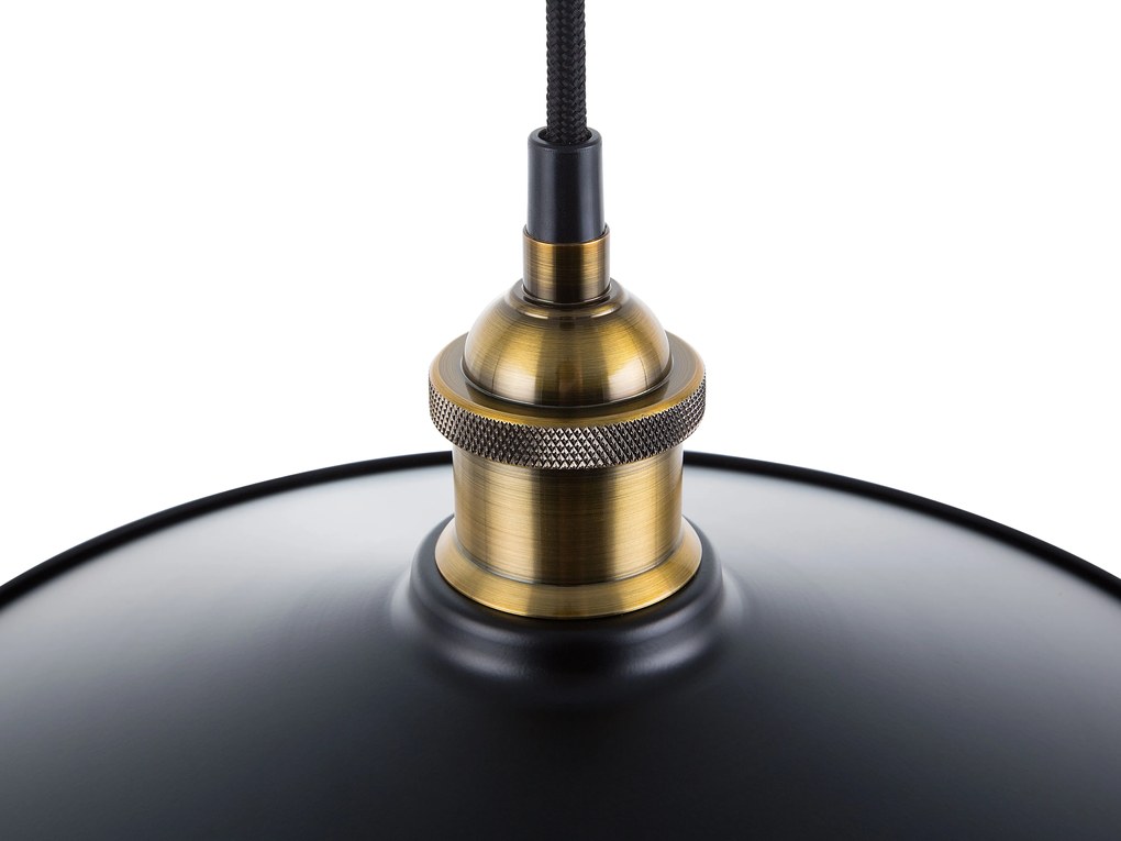 Černá a měděná závěsná lampa SWIFT L Beliani