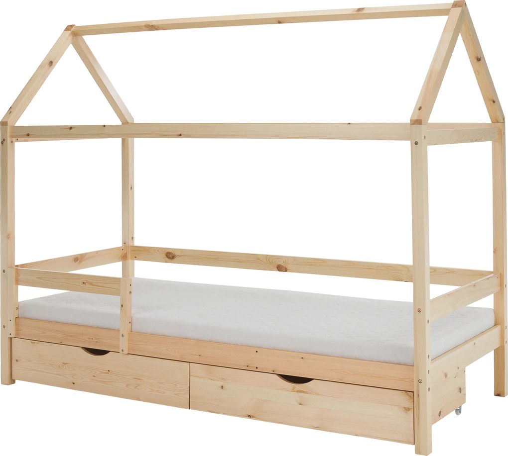 Montessori postel, 90x200, přírodní, masiv, NOEMA