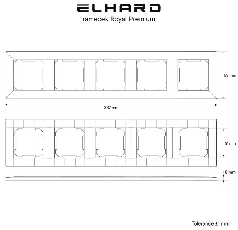 Elhard Pětirámeček Royal Premium, bílý YP3105W
