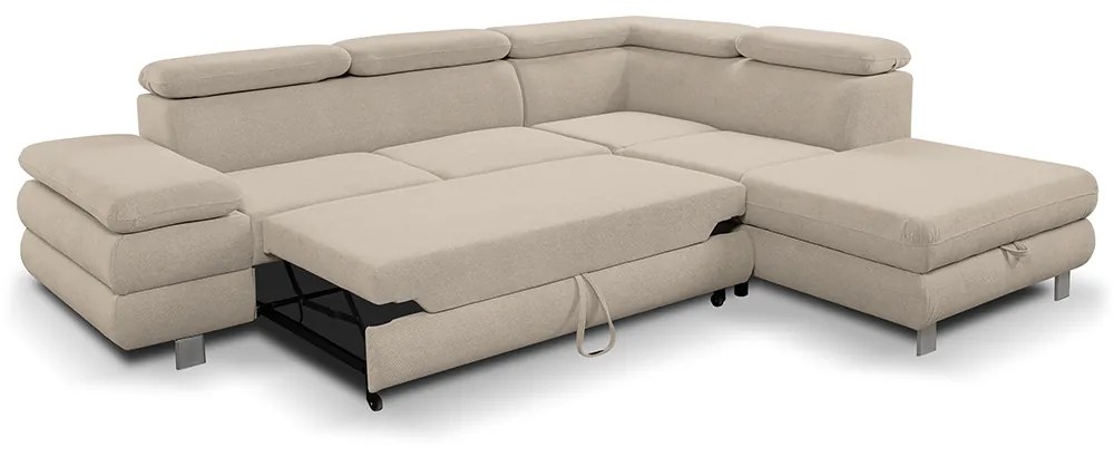 Sedací souprava CONTI NEW | 276x226 cm | PRAVÁ | rozkládací + úložný prostor | VÝBĚR TKANIN