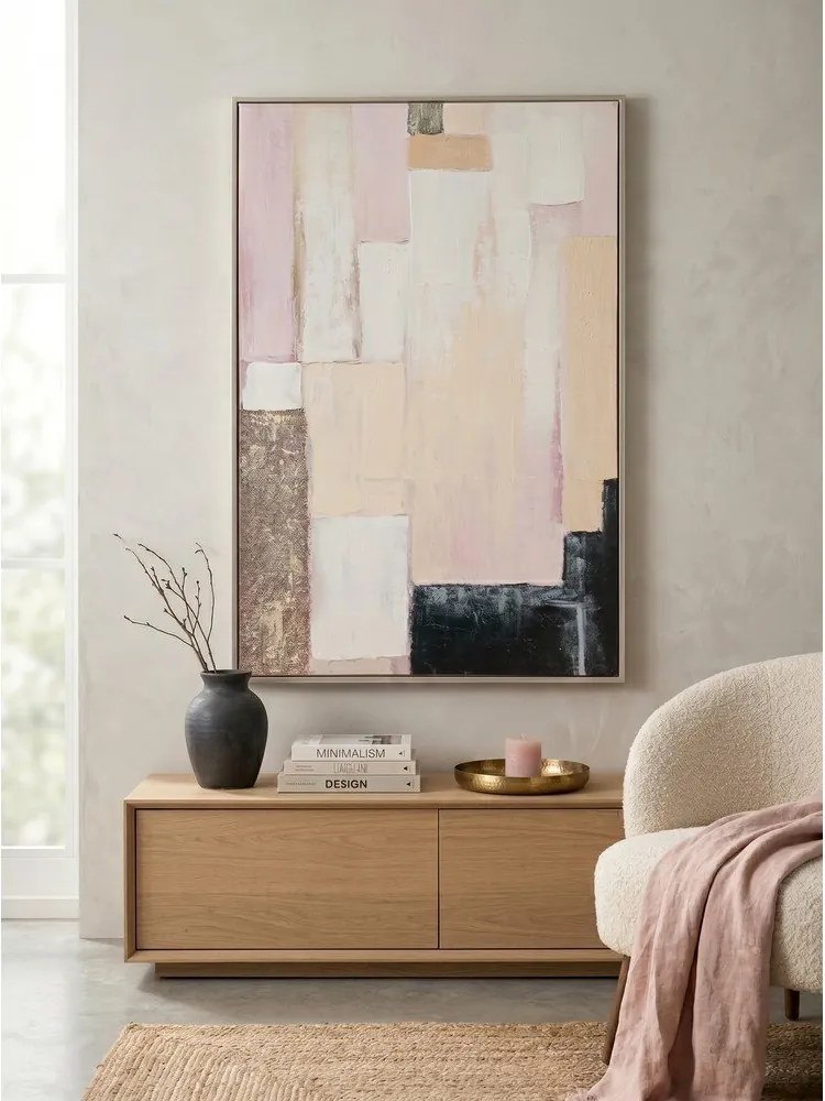 Tištěný/s ručně malovanými prvky obraz s rámem/na plátně 80x120 cm Meldert – Yes Everyday