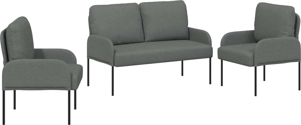 Sedací soupravy 3 ks Tmavě šedá Překližka 3406209