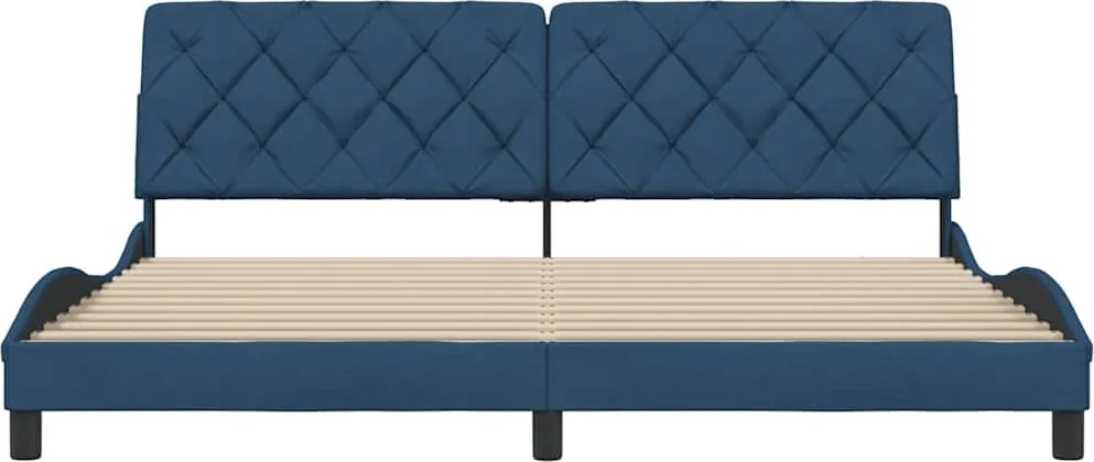 Rám postele bez matrace modrý 200 x 200 cm textil 3310628