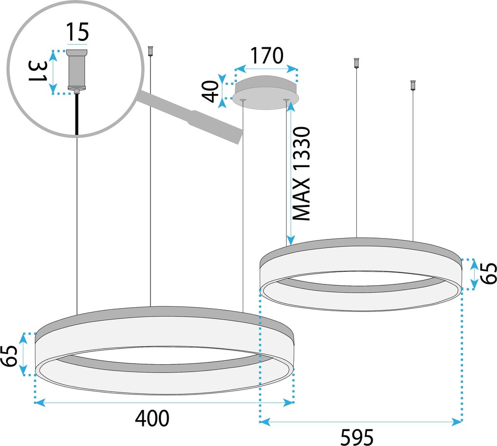 Toolight Rea, Led osvětlení LHJ048-CP2 GOLD, OSW-50023