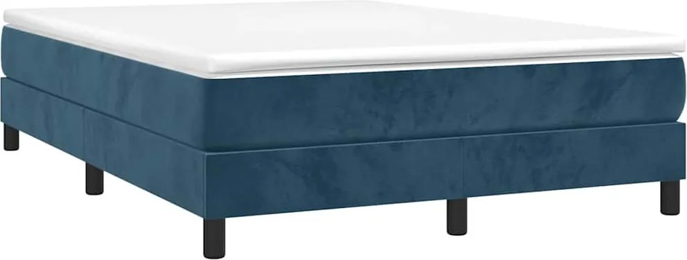 Rám postele s boxspringem tmavě modrý 140x200 cm samet 3120776