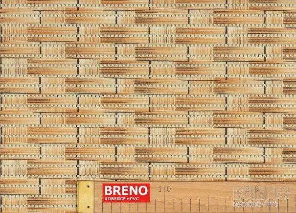 Breno Koupelnová pěnová předložka SOFTY-TEX 79913.8 proutí, šíře 130 cm, Hnědá/Béžová