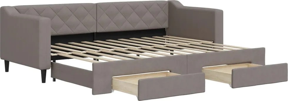 Válenda s přistýlkou a zásuvkami taupe 80 x 200 cm textil 3197460