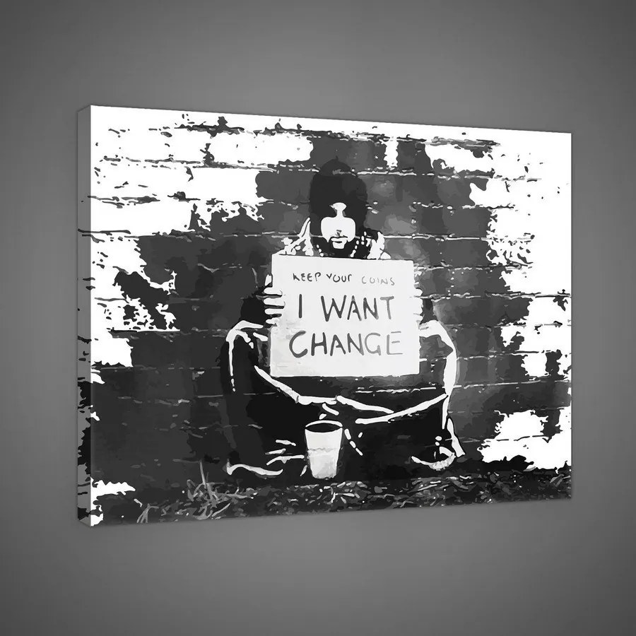 Postershop Obraz na plátně: I Want Change (graffiti) - 75x100 cm