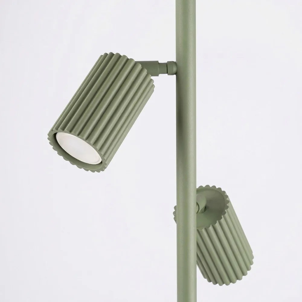 Zelená hliníková stojací lampa s ohybatelnou konstrukcí (výška 155 cm) Gleam – Sollux