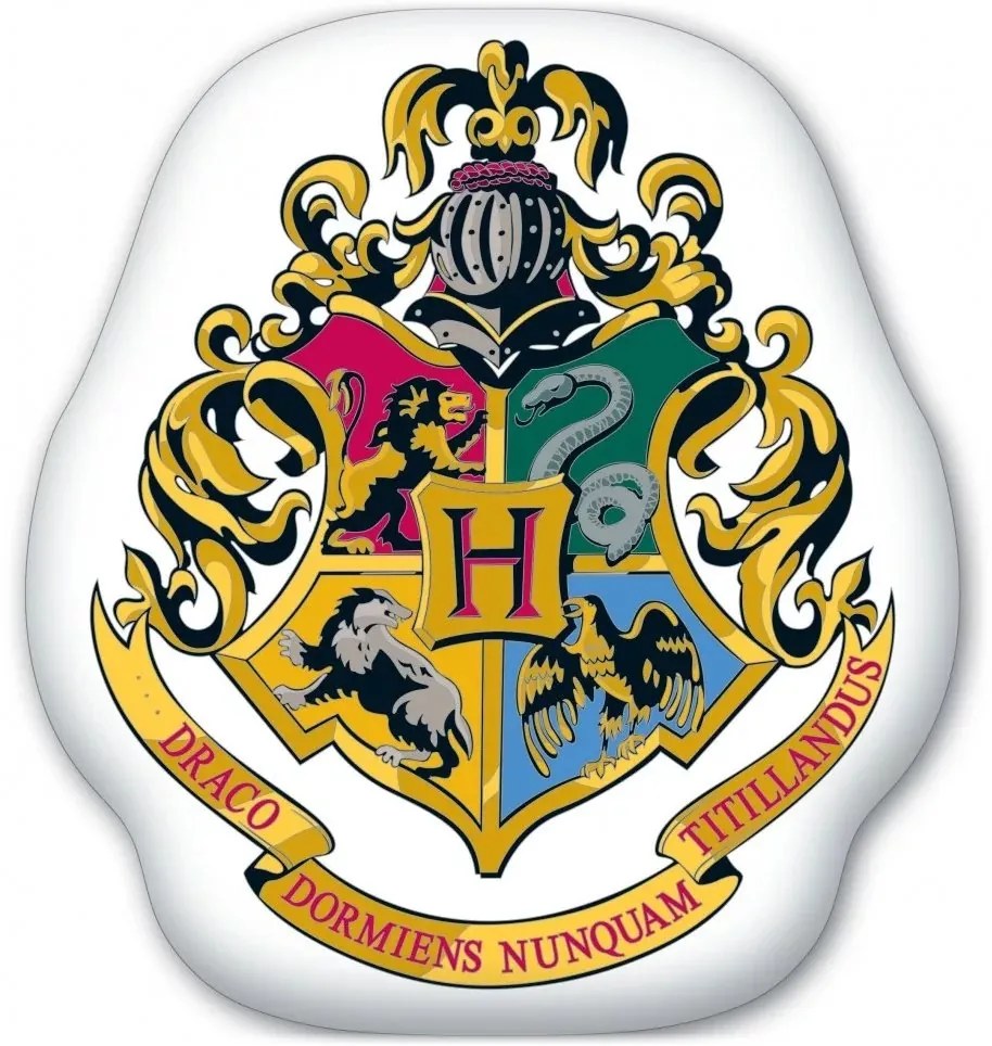 Tvarovaný 3D polštář Harry Potter - erb Hogwarts - 37 x 35 cm