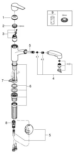 GROHE 303072431 - Dřezová baterie START 185 × 227 mm černá