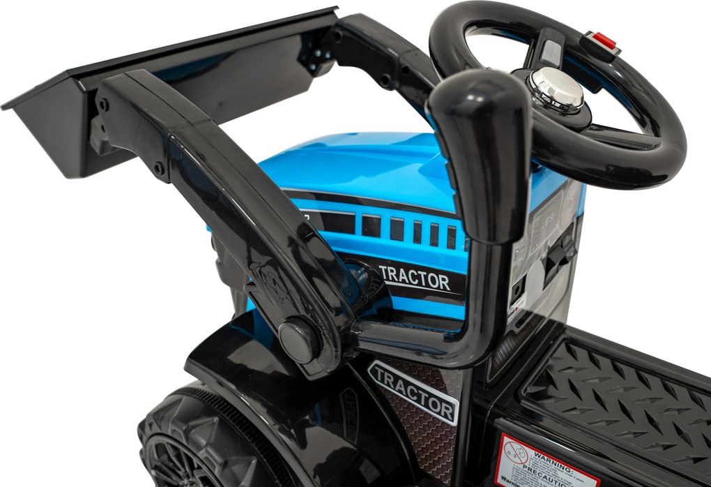Ramiz Traktor buldozer G320 pro nejmenší děti modrý + pohyblivá lžíce + melodie + klakson + LED světla
