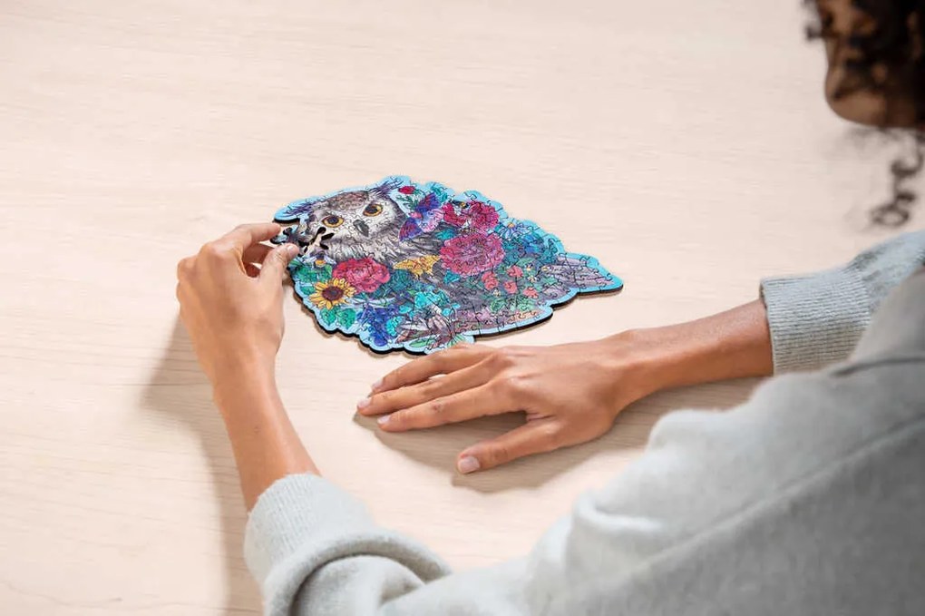 RAVENSBURGER DŘEVO Puzzle 150 dílků Tajemná sova 27x20cm skládačka 2417511