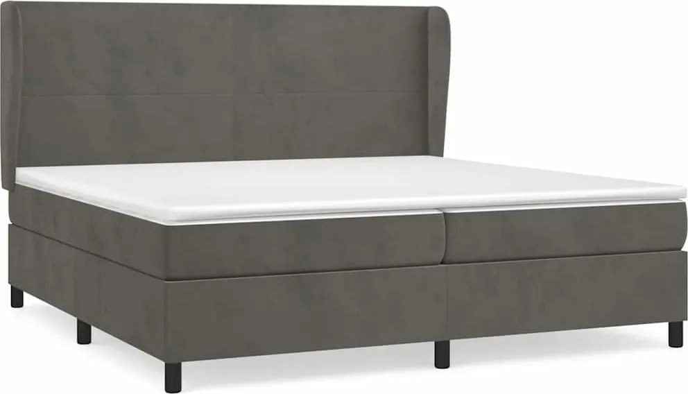 Box spring postel s matrací tmavě šedá 200x200 cm samet 3129112