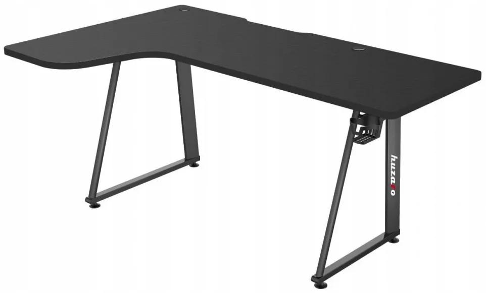 Rohový herní stůl v černé barvě