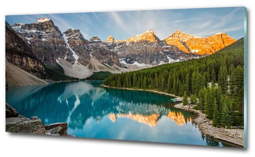 Wallmuralia Fotoobraz na skle Jezero v horách 100x50