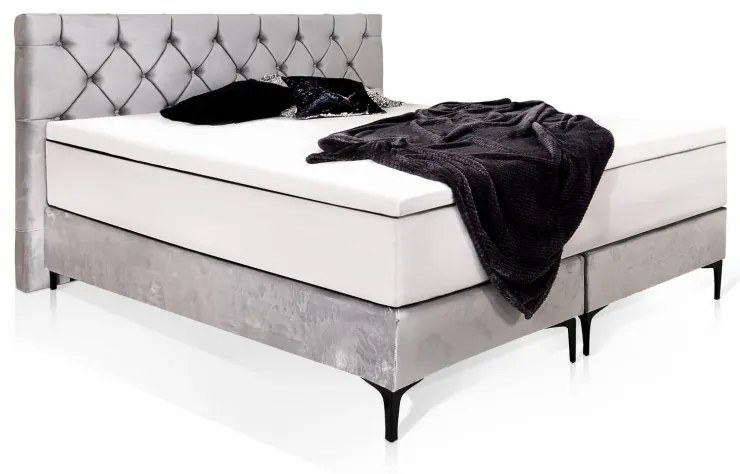 Boxspring postel šedá Emanuela 160x200