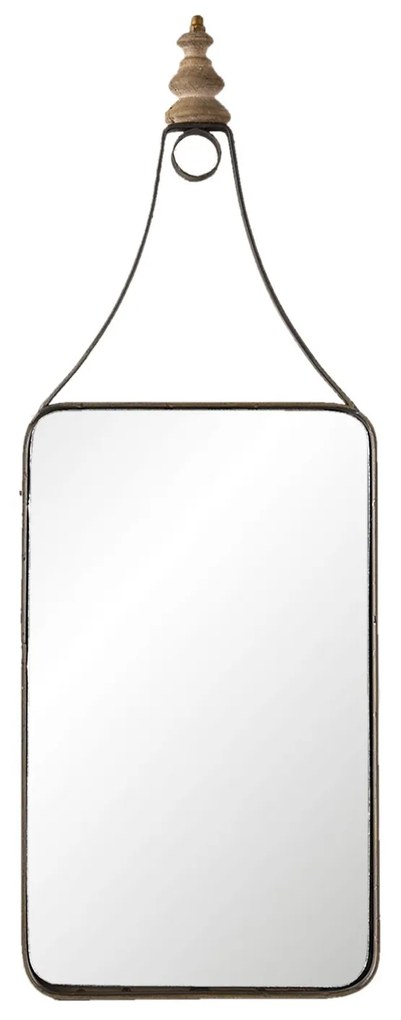 Nástěnné zrcadlo v černém kovovém rámu - 18*1*52 cm