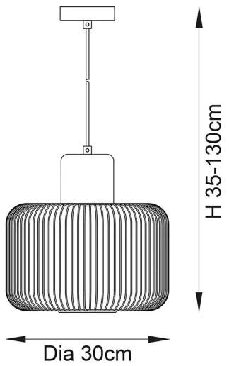 Endon 68986 - Lustr na lanku NICOLA 1xE27/40W/230V měděná