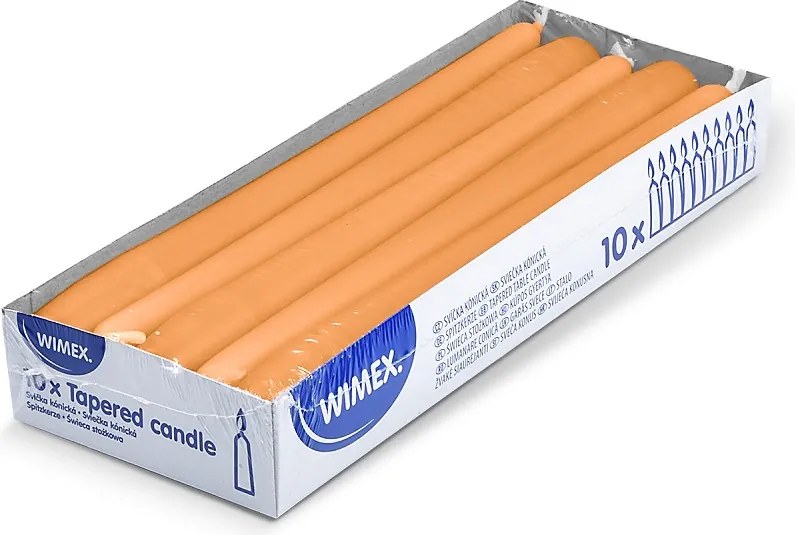 Wimex 31115 - kónická svíčka 23 × 245 mm, oranžová - 10 ks