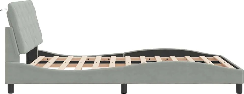 Rám postele bez matrace světle šedý 140 x 200 cm samet 3207923