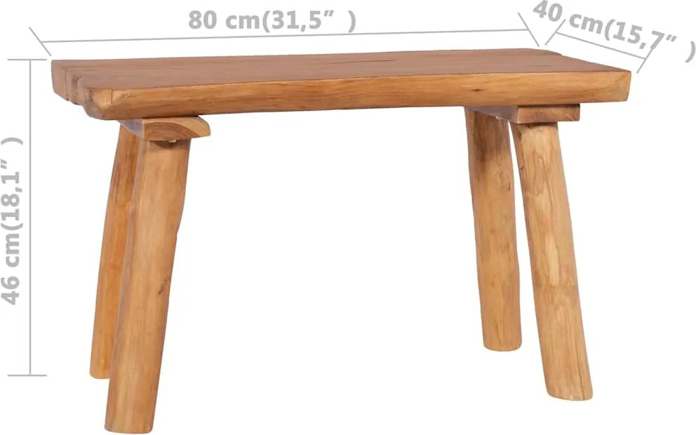 Zahradní lavice 80 cm masivní teakové dřevo 288816