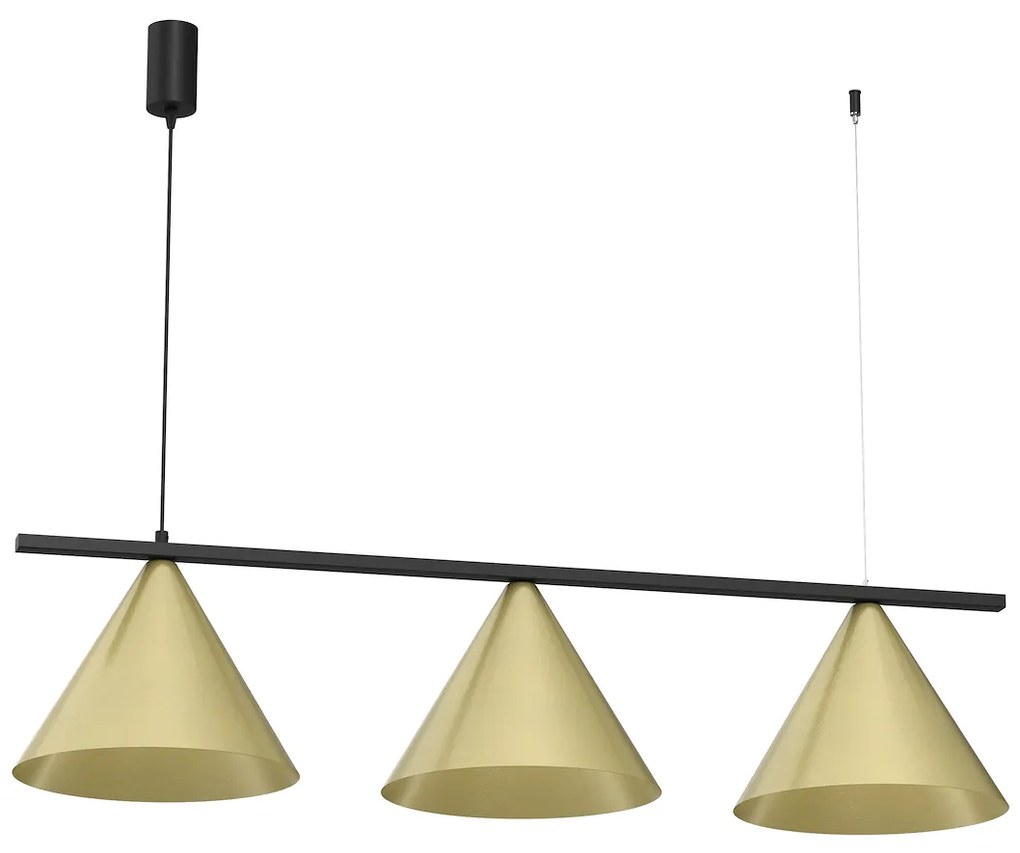 Závěsné svítidlo Capital, 3x zlaté kovové stínítko, (fi 30cm), b