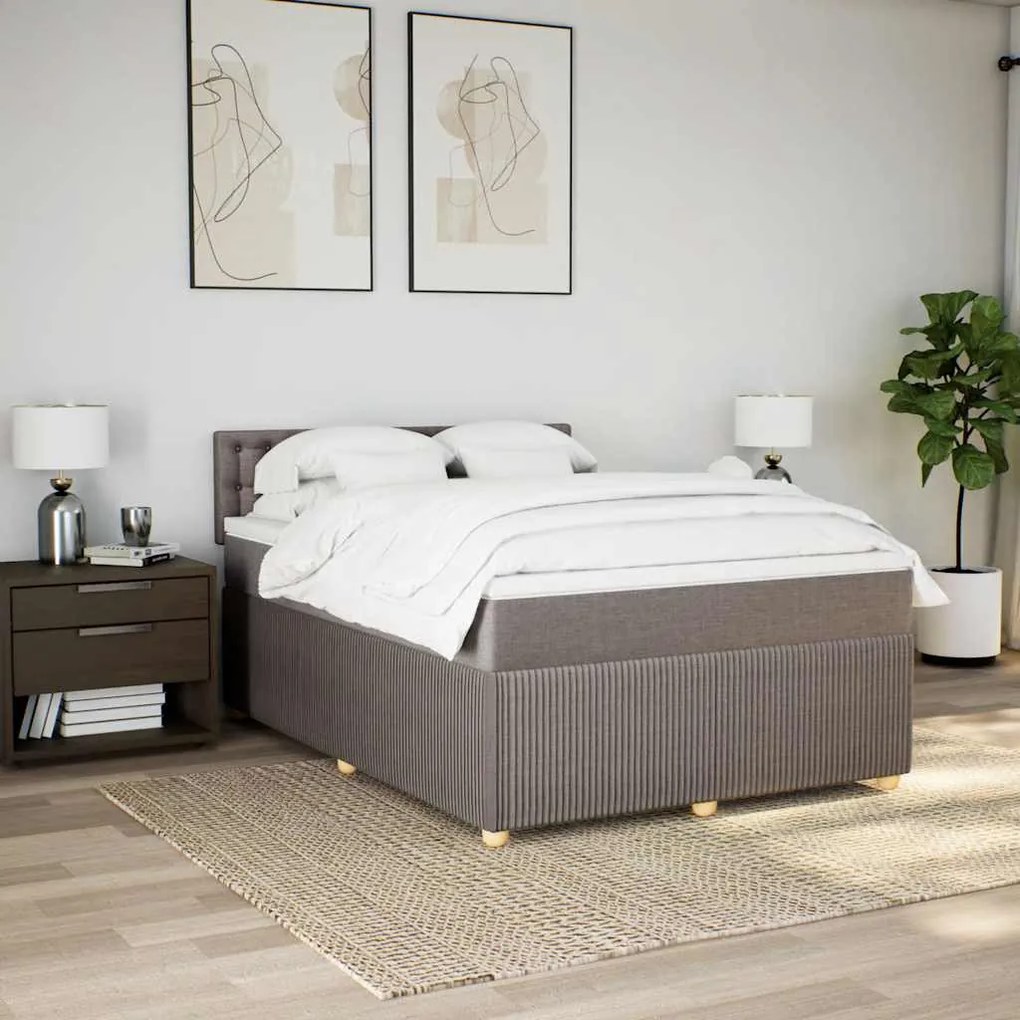 Box spring postel s matrací taupe 140x200 cm textil 3289797