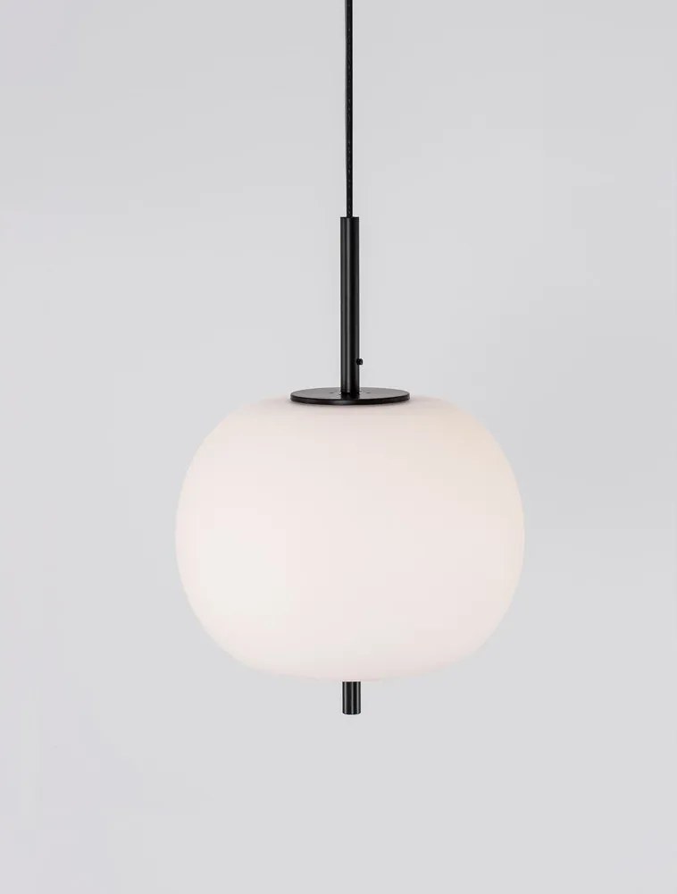 Bílé/černé skleněné závěsné svítidlo ø 30 cm Lato – Nova Luce