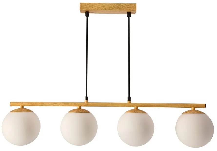 Závěsné svítidlo se skleněným stínidlem v bílo-přírodní barvě Carrine – Candellux Lighting
