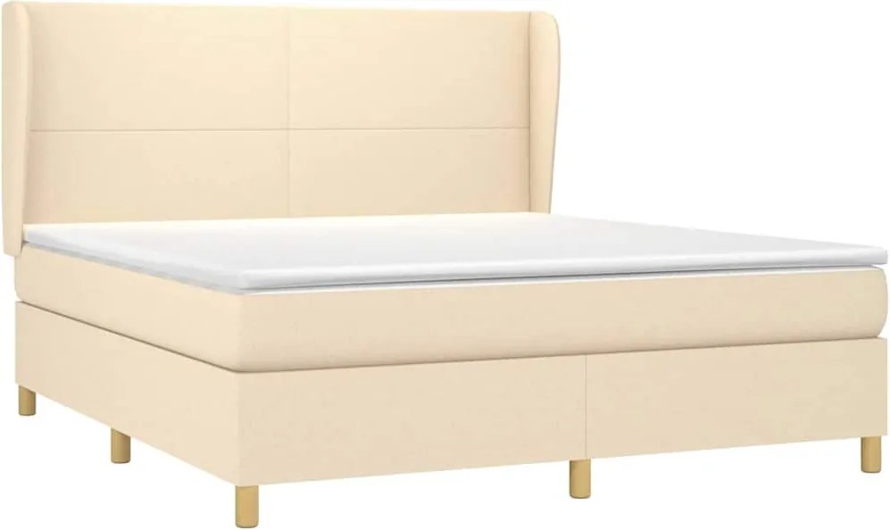 Box spring postel s matrací krémová 180x200 cm textil 3128386