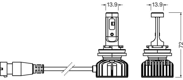 SADA 2x LED Autožárovka NIGHT BREAKER SMART H16 PGJ19-3/4W/12V 6000K - Osram