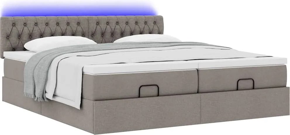 Osmanský rám postele s matrací taupe 160x200cm textil 3312861