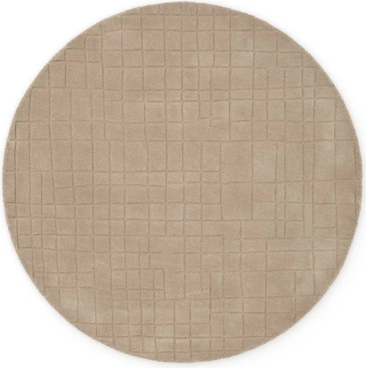 Hnědý vlněný kulatý koberec ø 200 cm Kenso – Villeroy&Boch