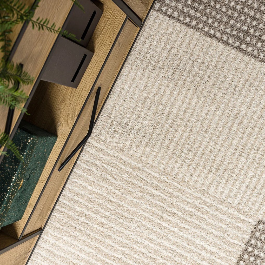 Dywany Łuszczów, Kusový koberec Fusion 0805 cream/beige, 240x330, béžová, kancelář