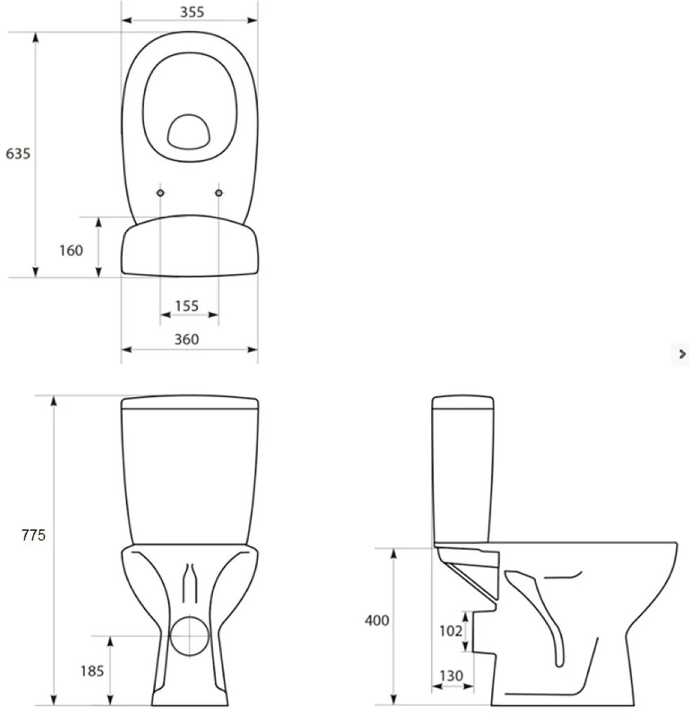 Cersanit ARTECO 010 CLEANON WC se sedátkem Soft Close 63,5 x 35,5 cm, K667-069