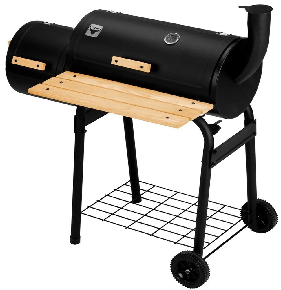 Zahradní BBQ gril s udírnou Lokomotiva | 115 cm x 58 cm x 104 cm