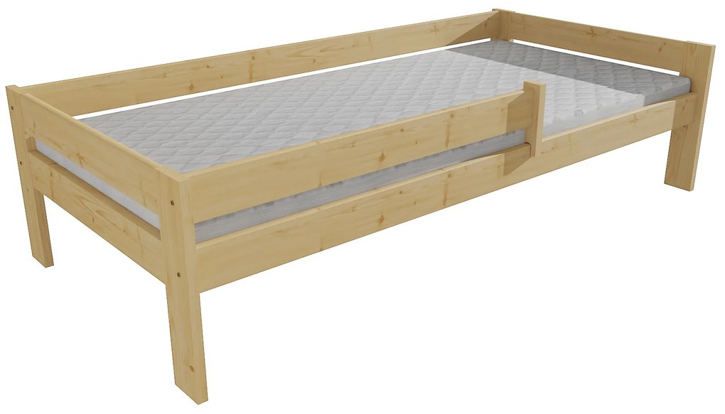 Vomaks Dětská postel DP 018 se zábranou Rozměr: 90 x 200 cm, Barva: surové dřevo