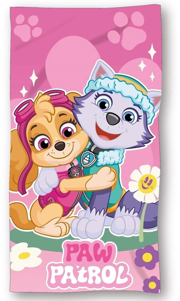 DĚTSKÝ BAVLNĚNÝ RUČNÍK PAW PATROL 70X140 CM VZOROVANÁ