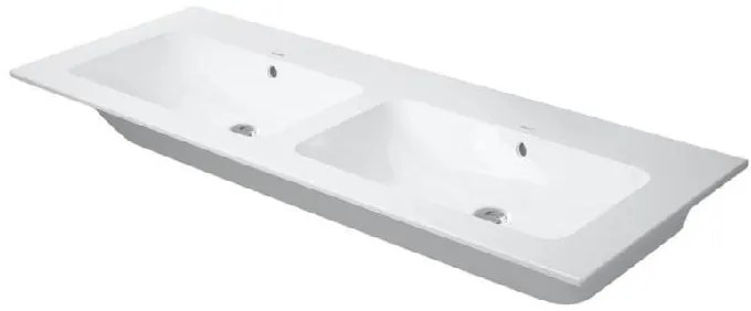Duravit ME by Starck - Dvojumyvadlo nábytkové 130x49 cm, s přepadem, bez otvoru pro baterii, WonderGliss, bílá 23361300601