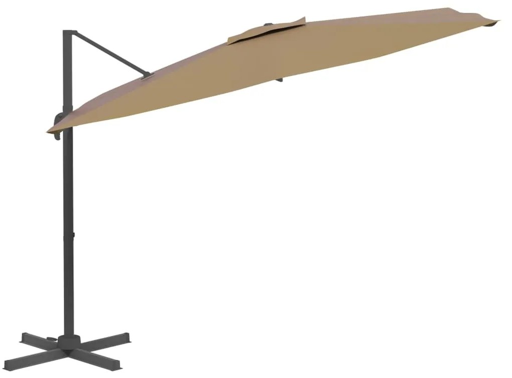 Konzolový slunečník s LED taupe 400 x 300 cm - Default Title