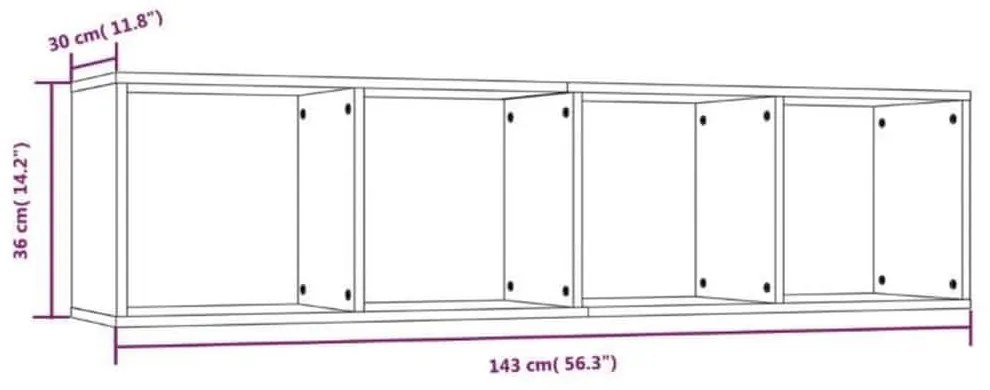 Petromila Knihovna / TV skříňka hnědý dub 143x30x36 cm kompozitní dřevo