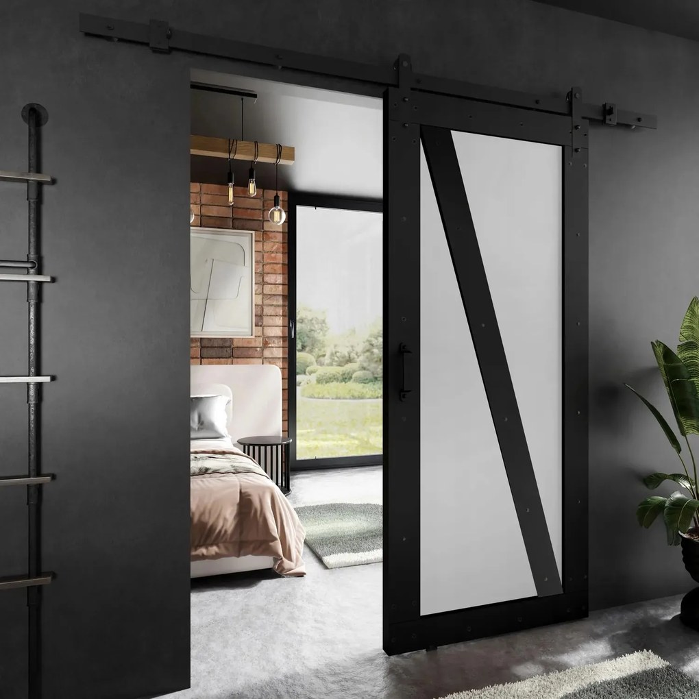 Posuvné dveře LOFT ADIO 4 černý + bílý 70